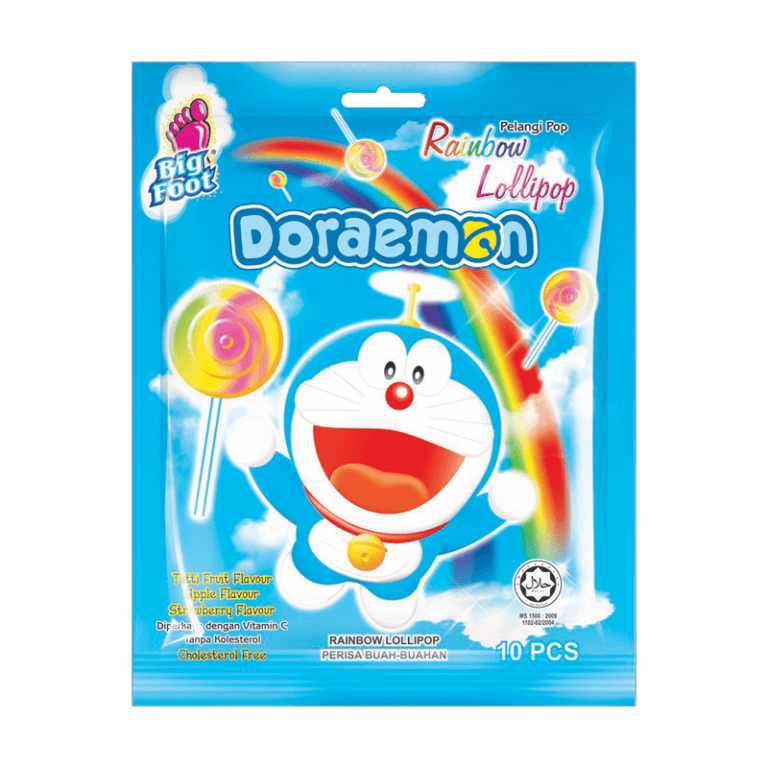 Big Foot Rainbow Doraemon Lollipop (10 pcs) - Nicko Jeep Manufacture ...